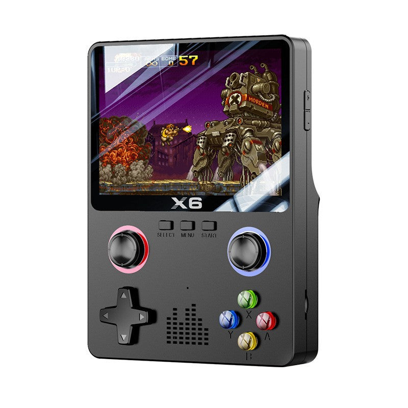 X6 Black Handheld Gaming Console - 3.5-Inch HD Screen, Dual Joysticks,