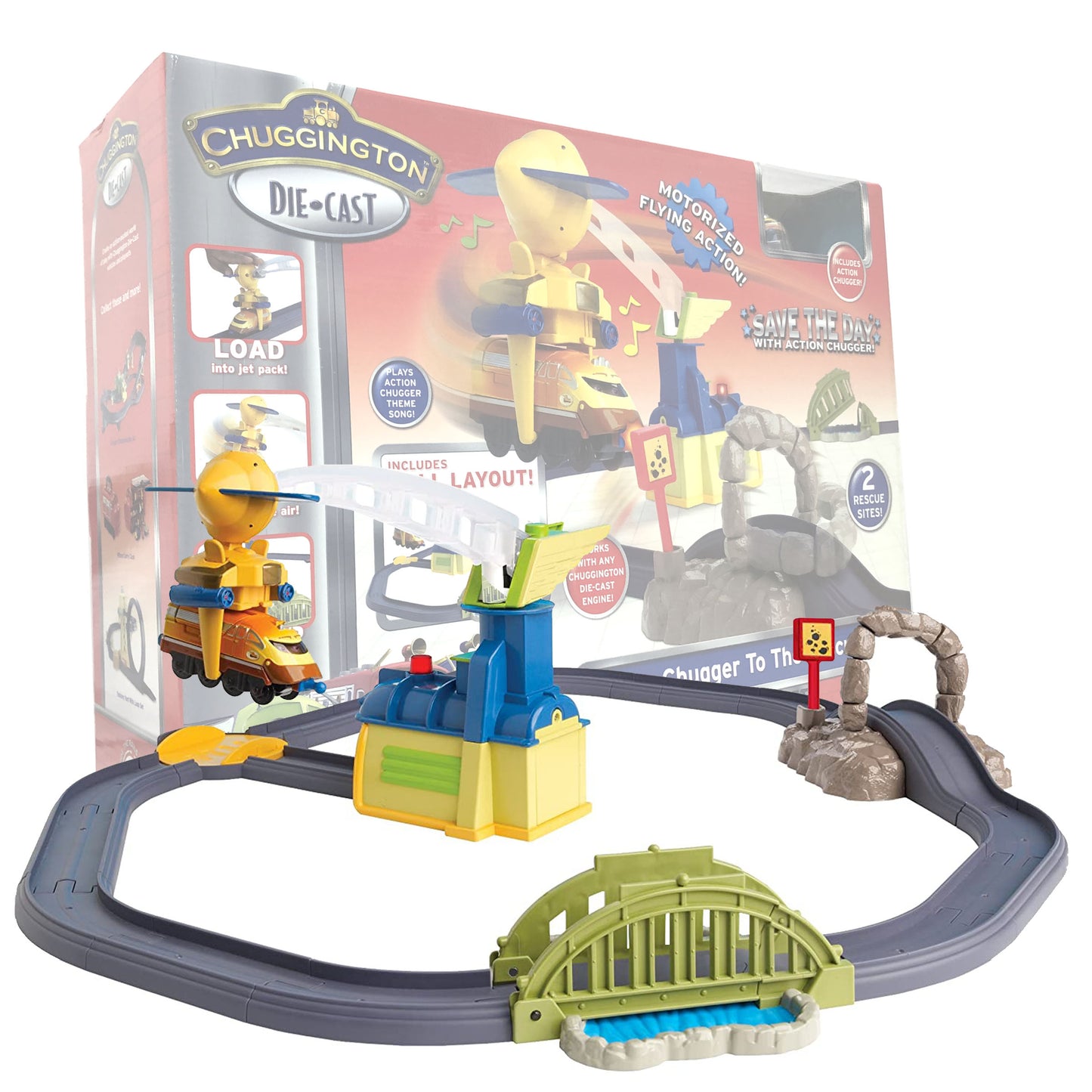 Chuggington Die Cast Train Action Chugger to the Rescue Track Playset ...