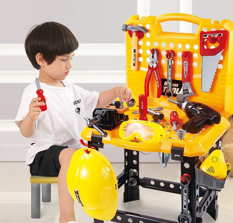 Toy Power Workbench, Kids Power Tool Bench Construction Set with Tools ...